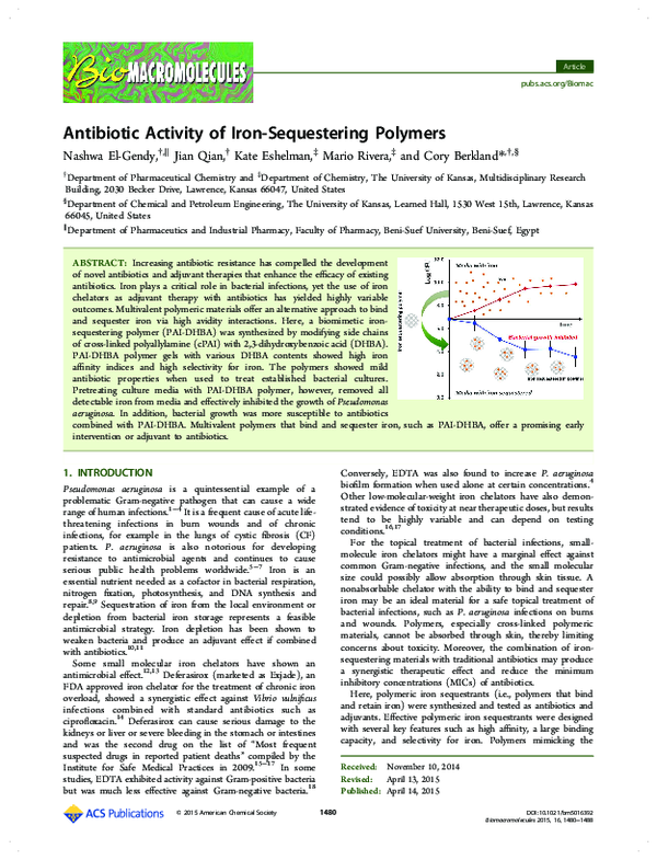 (PDF) Antibiotic Activity of Iron-Sequestering Polymers