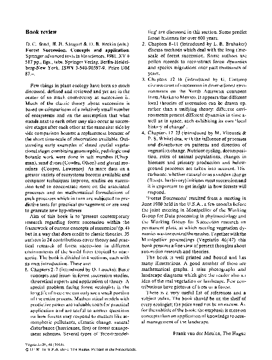 (PDF) Forest Succession Forest Succession: Concepts and Application ...