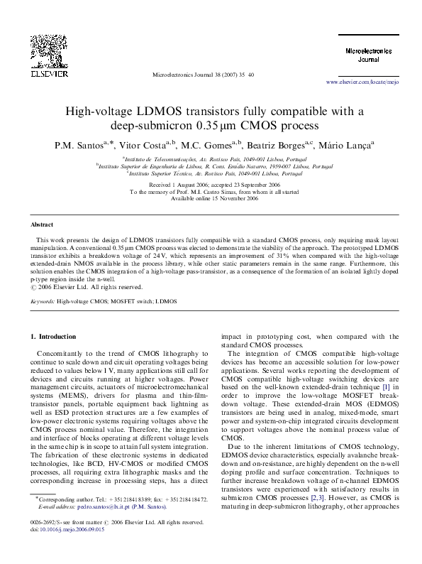 (PDF) High-voltage LDMOS transistors fully compatible with a deep ...