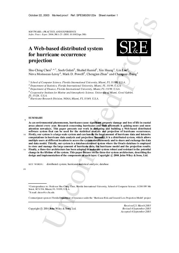 (PDF) A Web-based distributed system for hurricane occurrence projection (PDF) A Web-based distributed system for hurricane occurrence projection