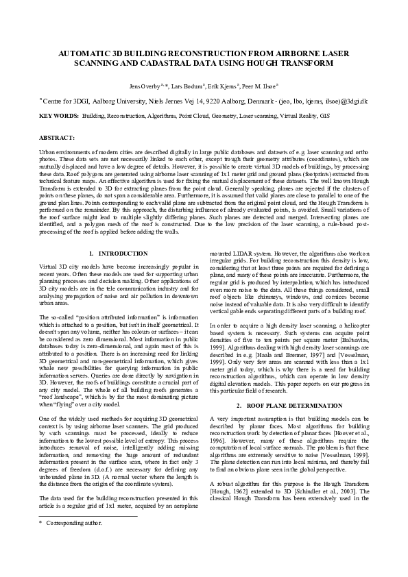 (PDF) Automatic 3D building reconstruction from airborne LiDAR measurements