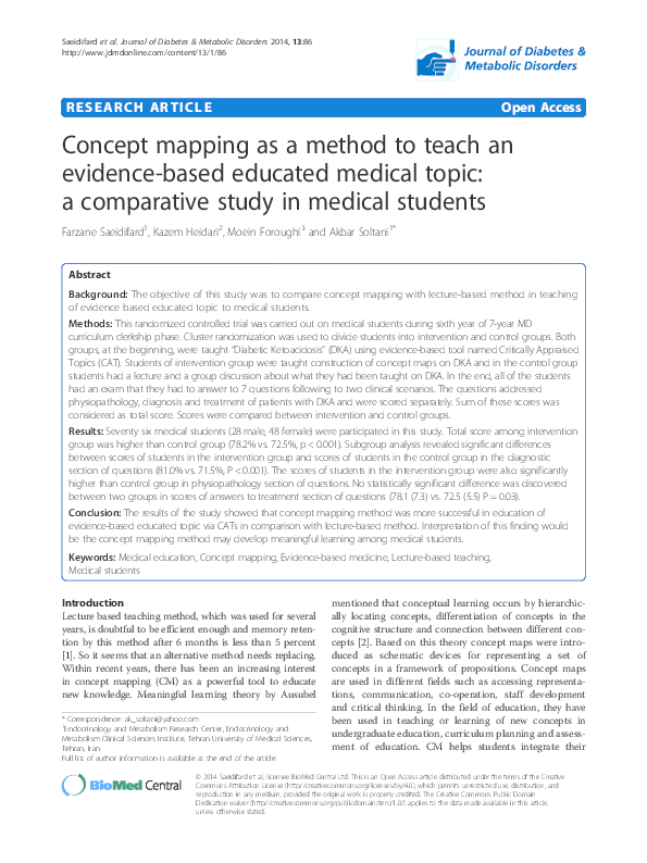 (PDF) Concept mapping as a method to teach an evidence-based educated ...