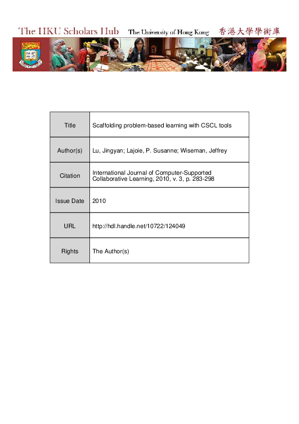 (PDF) Scaffolding problem-based learning with CSCL tools