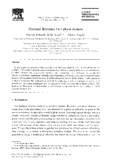 (PDF) Optimal Bayesian two-phase designs