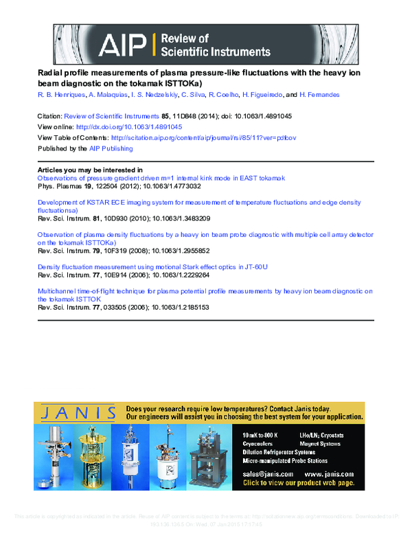 (PDF) Radial profile measurements of plasma pressure-like fluctuations with the heavy ion beam ...