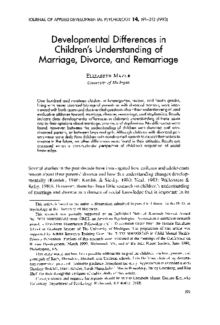 (PDF) Developmental differences in children's understanding of marriage ...