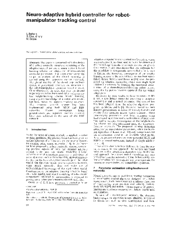 (PDF) Neuro-adaptive hybrid controller for robot-manipulator tracking ...