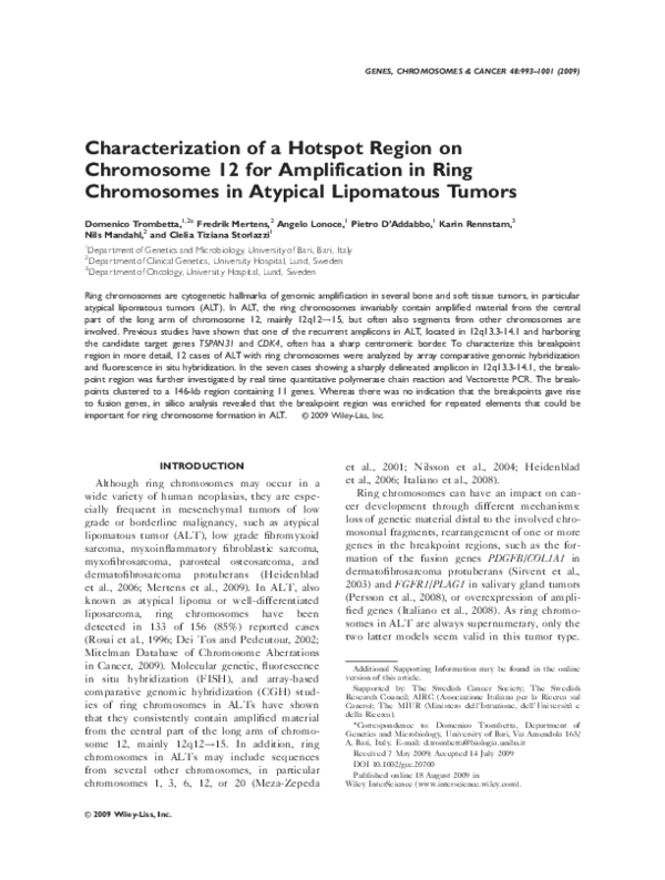 (PDF) Characterization of a hotspot region on chromosome 12 for ...