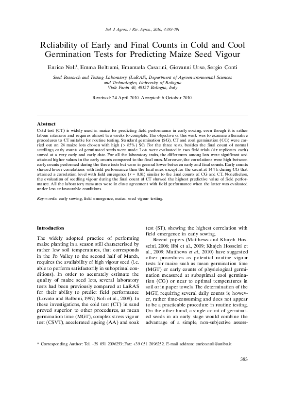 (PDF) Reliability of Early and Final Counts in Cold and Cool ...