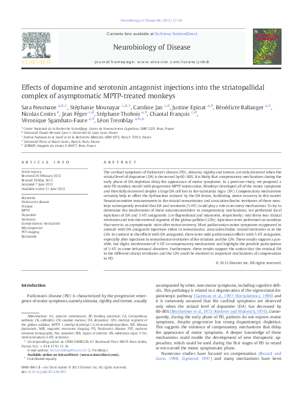 (PDF) Effects of dopamine and serotonin antagonist injections into the ...