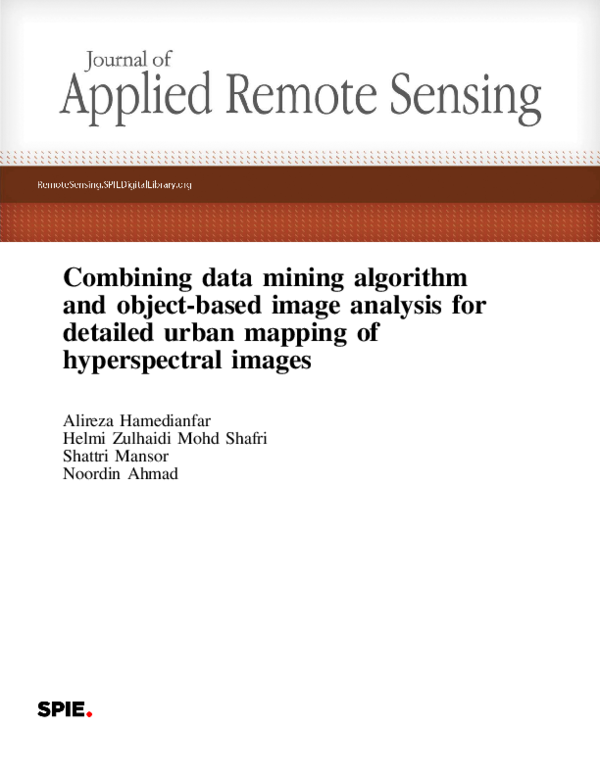 Pdf Combining Data Mining Algorithm And Object Based Image Analysis 9989