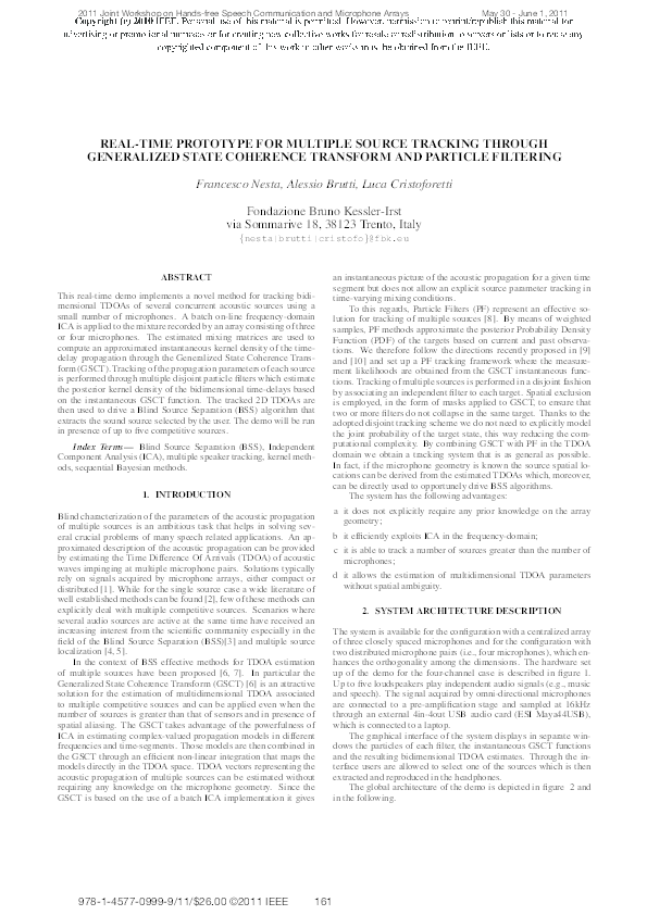 (PDF) Real-time prototype for multiple source tracking through generalized state coherence ...