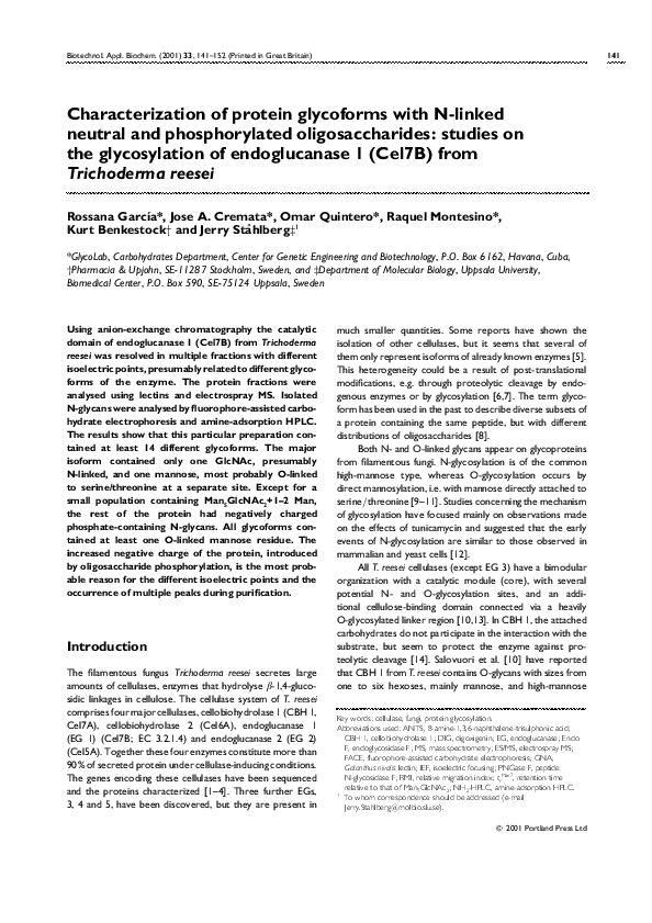 (PDF) Characterization of protein glycoforms with N-linked neutral and phosphorylated ...