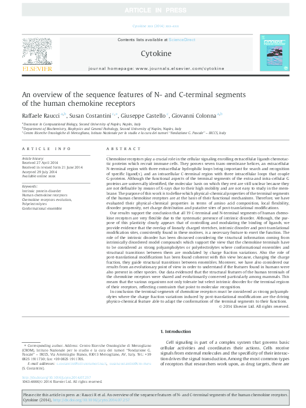 Pdf An Overview Of The Sequence Features Of N And C Terminal