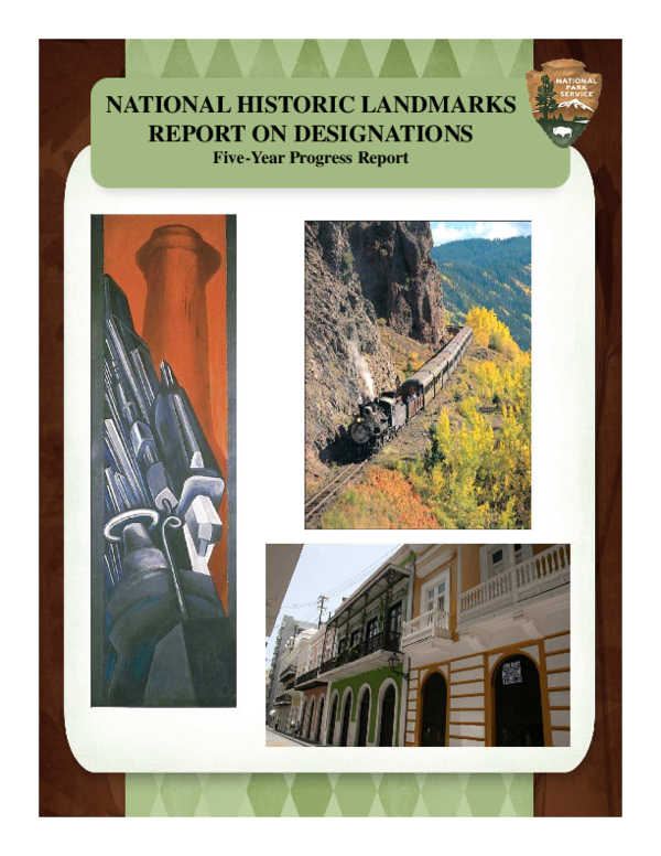 (PDF) NATIONAL HISTORIC LANDMARKS REPORT ON DESIGNATIONS Five-Year ...