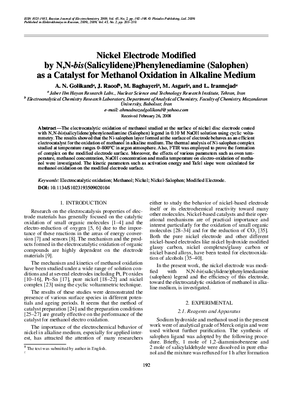 (PDF) Nickel electrode modified by N,N-bis(salicylidene ...