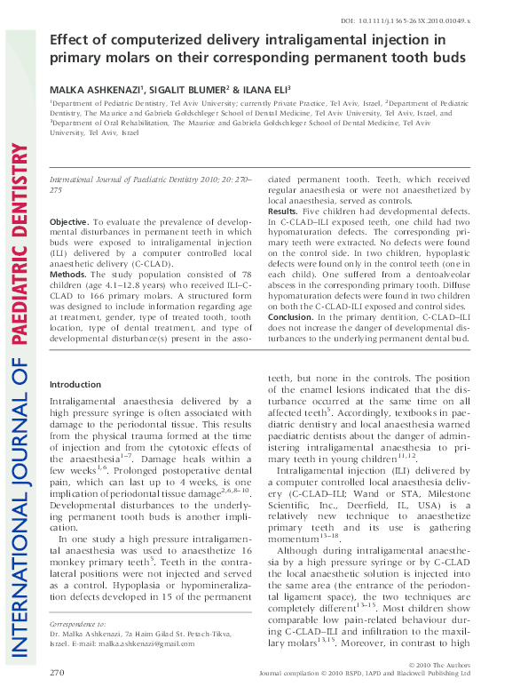 (PDF) Effect of computerized delivery intraligamental injection in ...