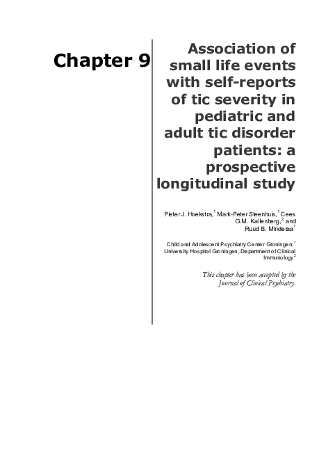 (PDF) Association of Small Life Events With Self Reports of Tic ...