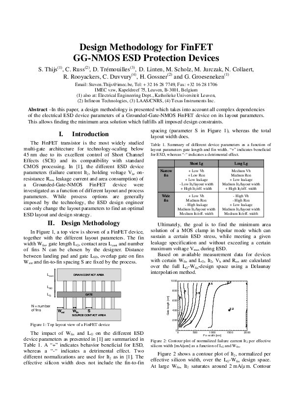 (PDF) Design Methodology for FinFET GG-NMOS ESD Protection Devices