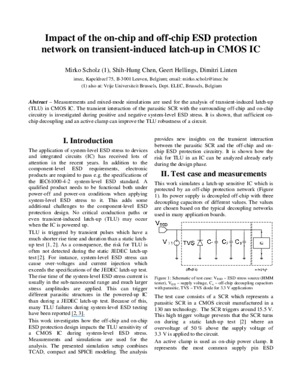 (PDF) Impact of the on-chip and off-chip ESD protection network on ...