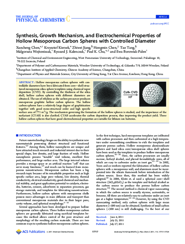 (PDF) Synthesis, Growth Mechanism, and Electrochemical Properties of ...
