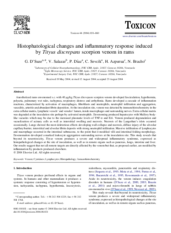 (PDF) Histophatological changes and inflammatory response induced by ...