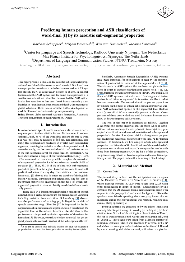(PDF) Predicting human perception and ASR classification of word-final ...