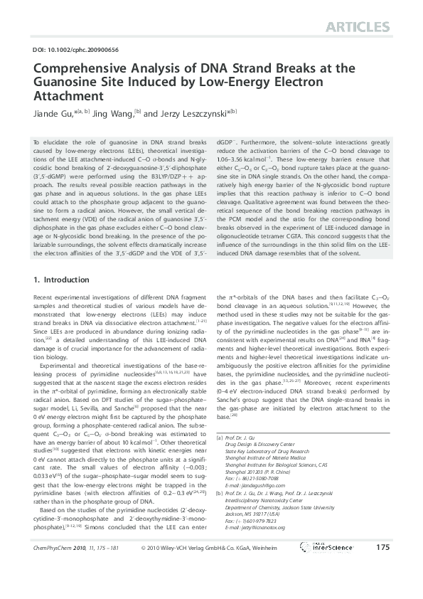 (PDF) Comprehensive Analysis of DNA Strand Breaks at the Guanosine Site ...