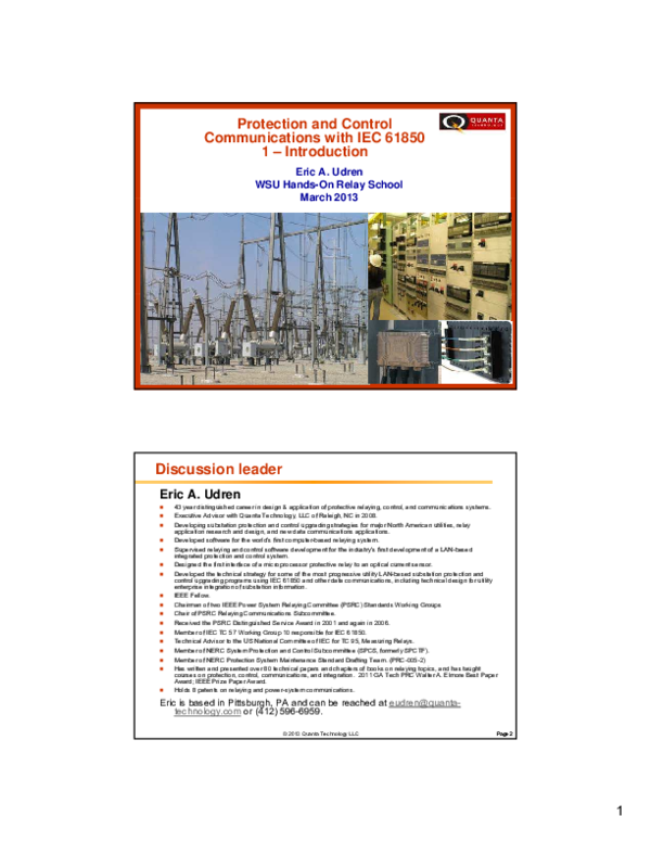 Protection and Control Communications with IEC 61850 1 – Introduction ...