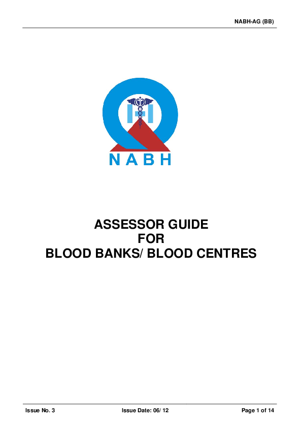 (PDF) ASSESSOR GUIDE FOR BLOOD BANKS/ BLOOD CENTRES Assessor Guide for ...