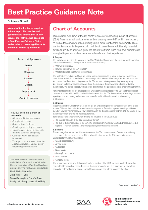 (PDF) Best Practice Guidance Note Chart of Accounts