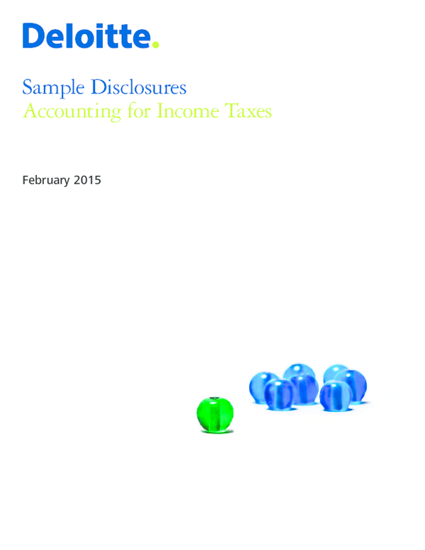 (PDF) Sample Disclosures Accounting for Income Taxes