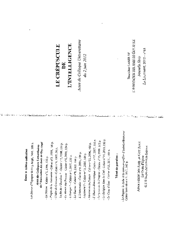 (PDF) Guy Augé (†), L’augustinisme politique et ses avatars (Ve-XIe ...