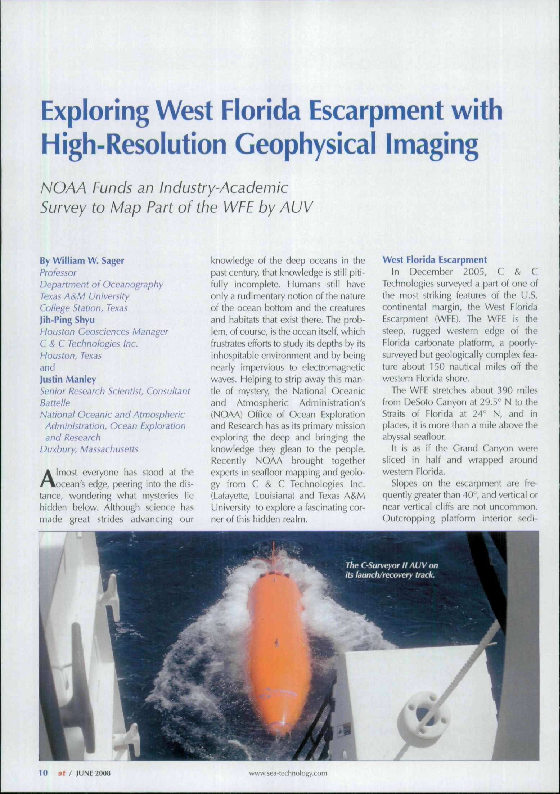 (PDF) Mapping the West Florida Escarpment with AUVs