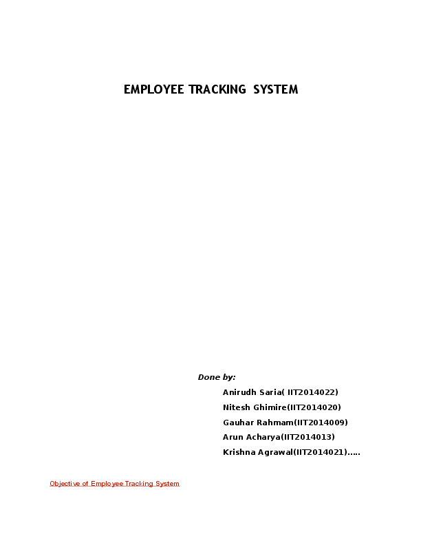 Doc Employee Tracking System