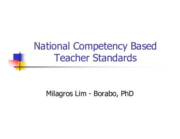 (PDF) National Competency Based Teacher Standards