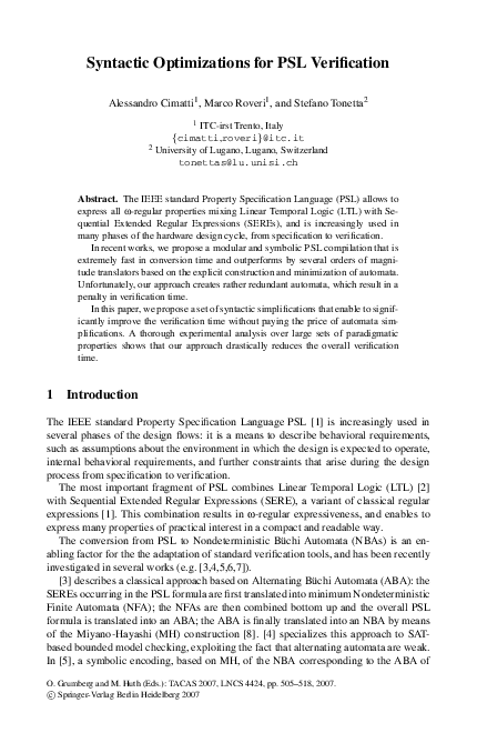 Pdf Efficient Parametric Runtime Verification With Deterministic