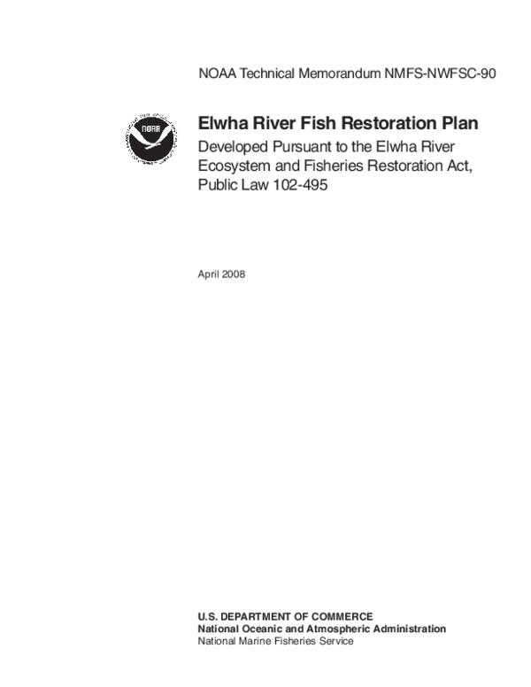 (PDF) Elwha River Fish Restoration Plan