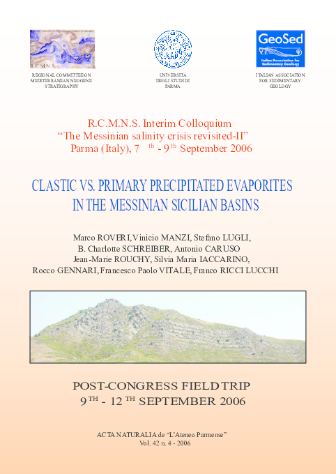 (PDF) Clastic vs. primary precipitated evaporites in the Messinian ...