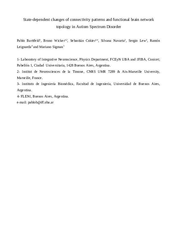 (PDF) State-dependent changes of connectivity patterns and functional ...