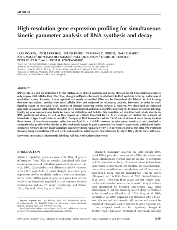 (PDF) High-resolution gene expression profiling for simultaneous ...
