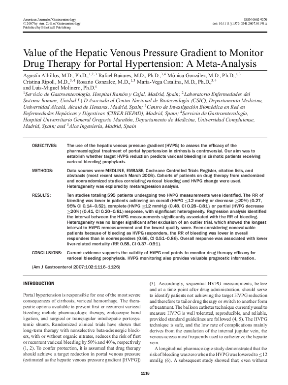 (PDF) Value of the hepatic venous pressure gradient to monitor drug ...