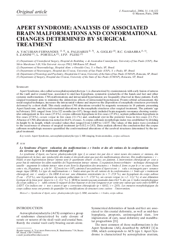 (PDF) Apert’s Syndrome: rare variant of a common anomaly (Craniosynostosis) | Soodhana Dhanya ...
