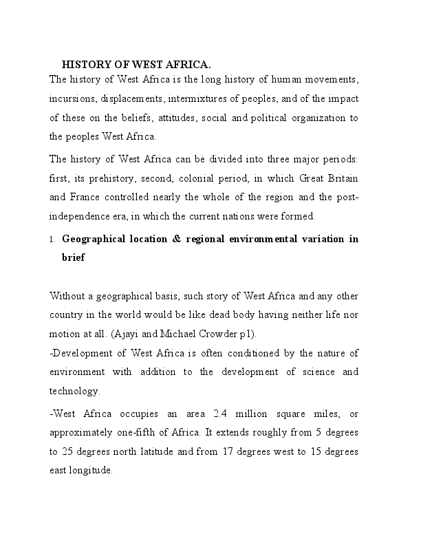 (DOC) HISTORY OF WEST AFRICA