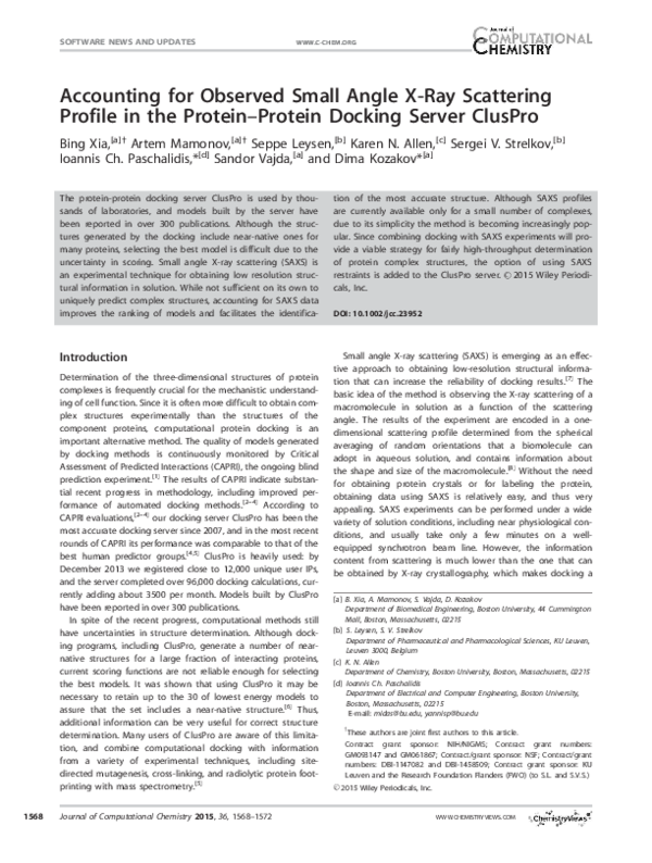 (PDF) Accounting for observed small angle X-ray scattering profile in ...