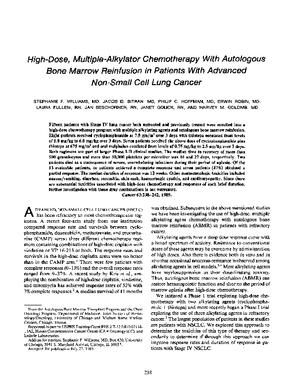 (PDF) High-dose, multiple-alkylator chemotherapy with autologous bone ...