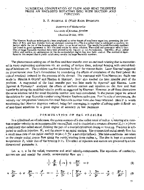 Pdf Numerical Computation Of Flow And Heat Transfer From An Enclosed