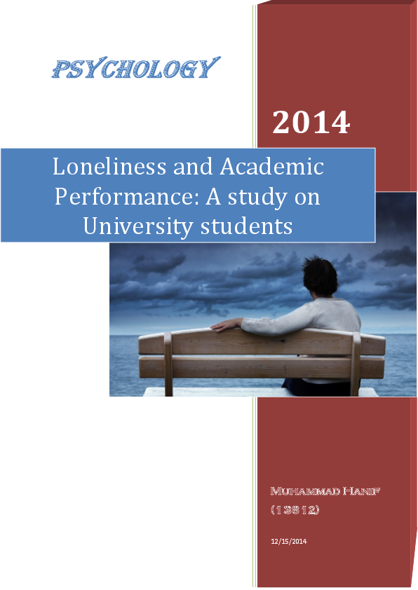 (PDF) The relationship between Loneliness and Academic performance of ...