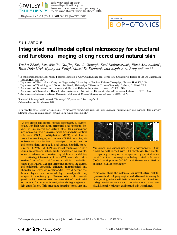(PDF) Integrated multimodal optical microscopy for structural and ...