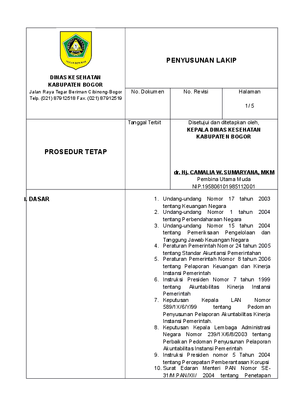 (DOC) SOP PENYUSUNAN LAKIP